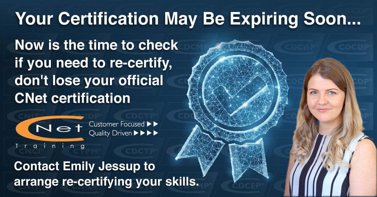 Your Certification May Be Expiring Soon… | CNet Training