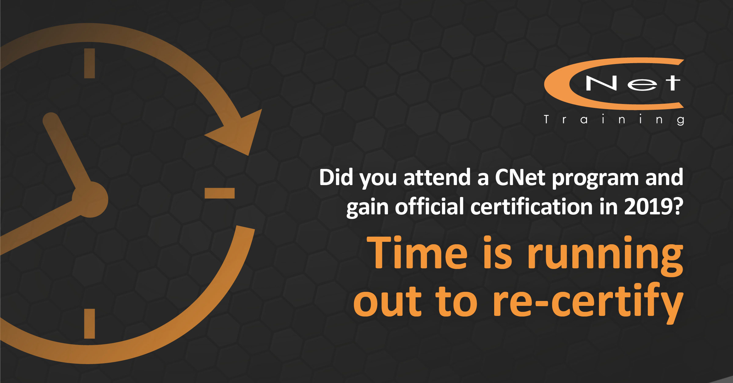 Is your re-certification due? | CNet Training