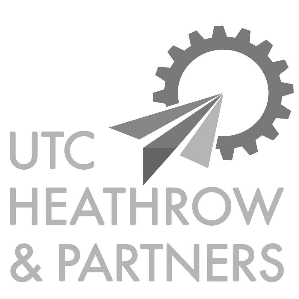 UTC & Heathrow & Partners Logos-Greyscale | CNet Training