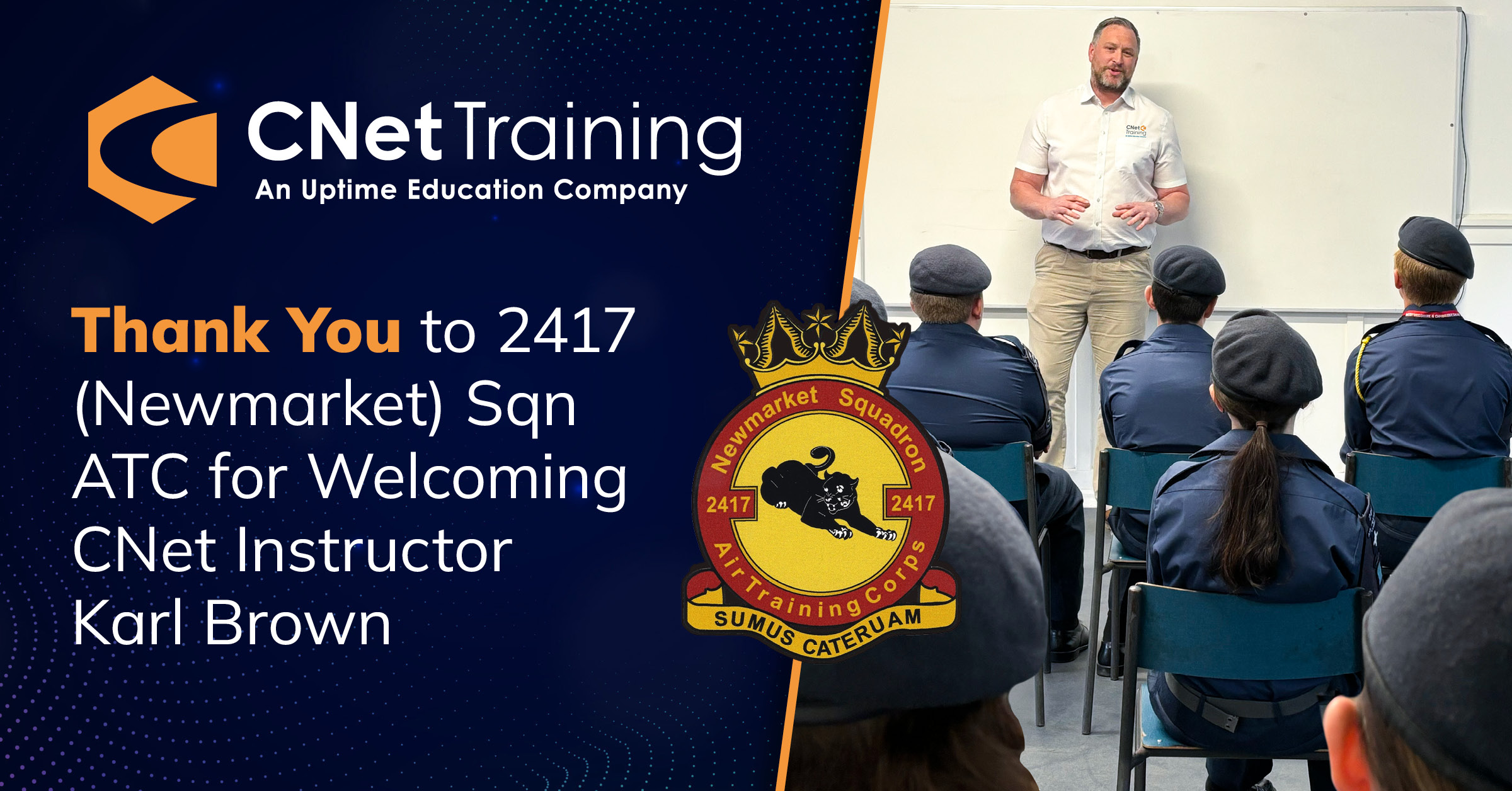 Instructor Karl Brown Talks Careers with 2417 Newmarket Sqn Air Cadets | CNet Training